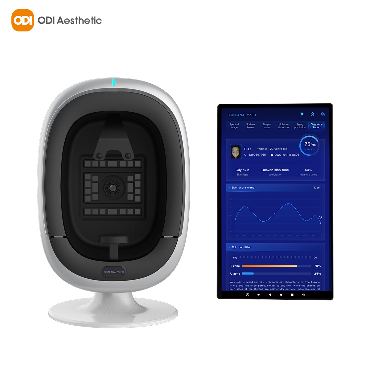 3D AI Skin analysis machine - ODI lazer hair removal machine,slimming ...